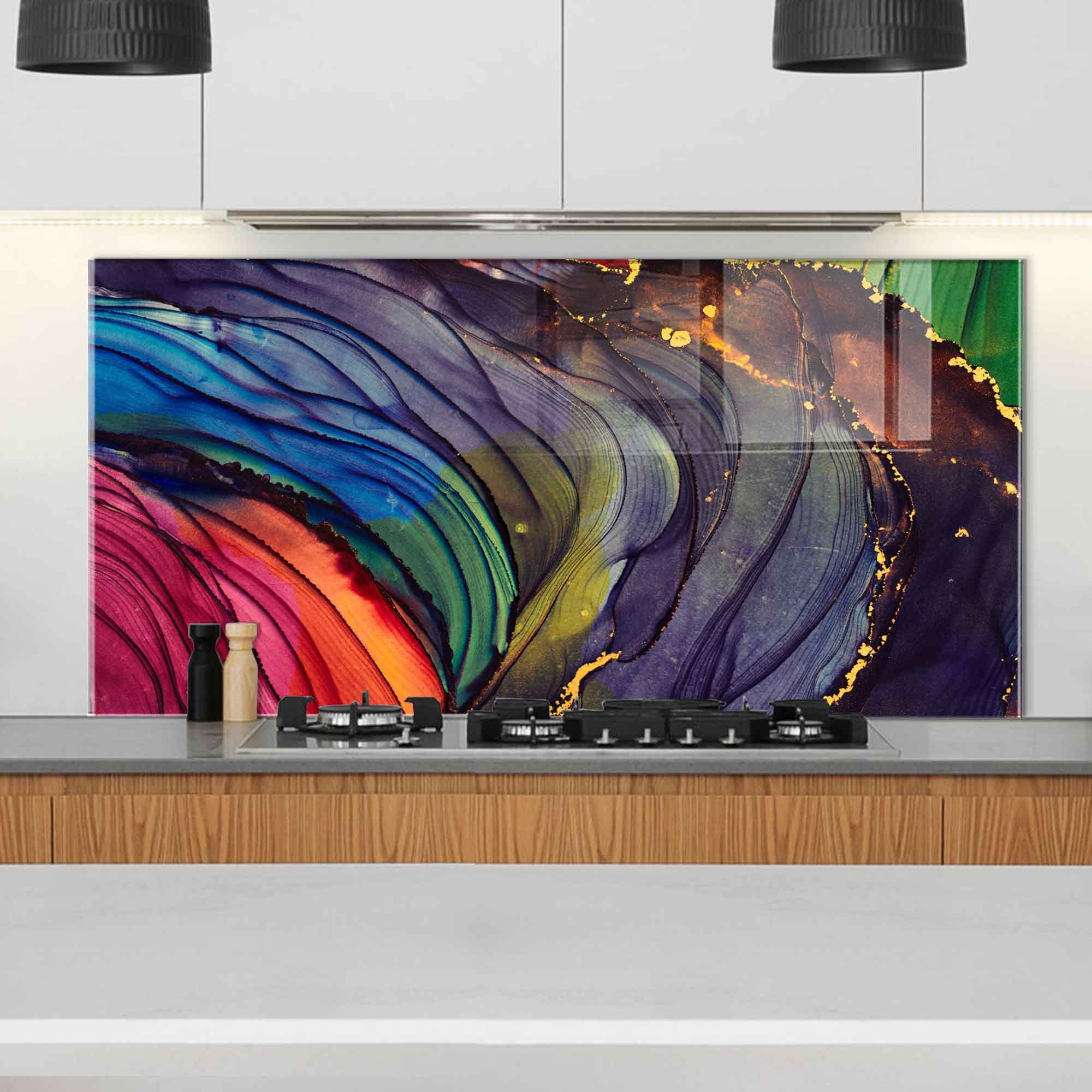 Kitchen Backsplash, Stove Back Cover, Tempered Glass Stove Backsplash ...