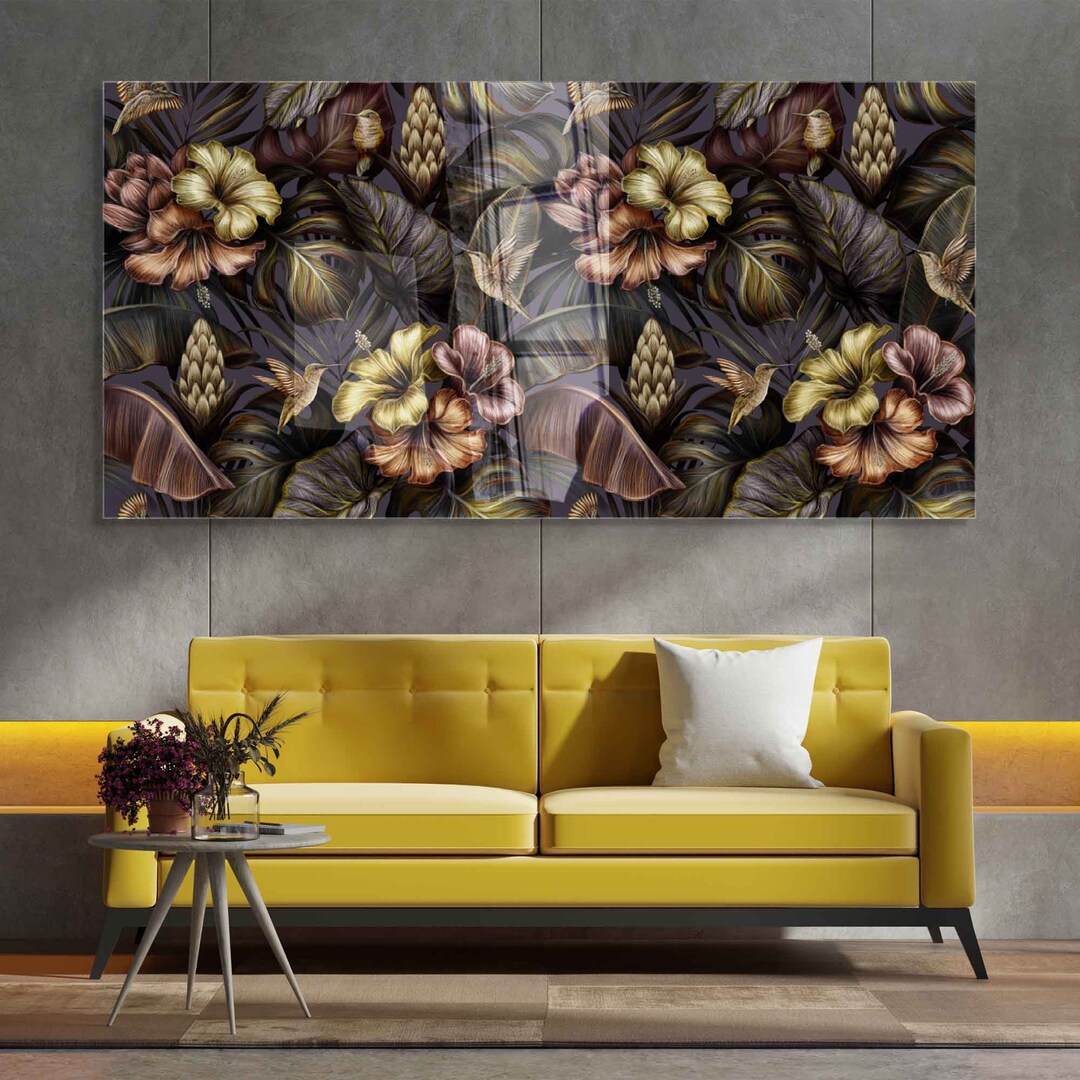 Tempered Glass Wall Art, Extra Large Wall Decor, Living Room Home Decor ...