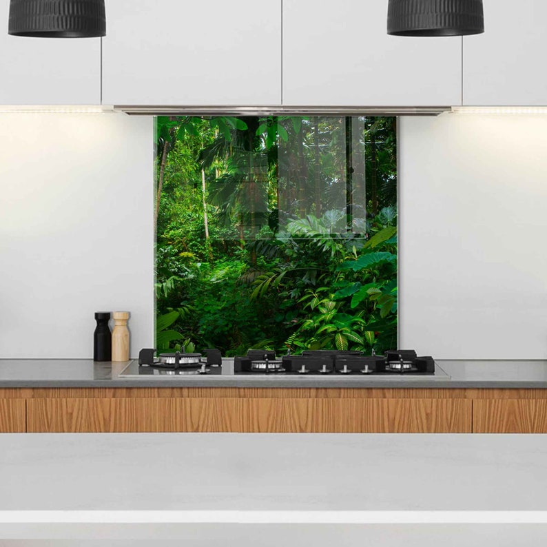 Stove Backsplash Glass Panel Kitchen Wall Decor Stove Top - Etsy