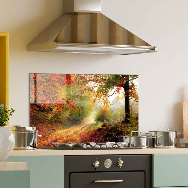 Kitchen Backsplash, Stove Back Cover, Tempered Glass Backsplash ...