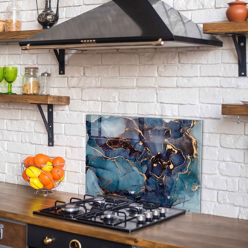 Tempered Glass Stove Backsplash Panel, Stove Back Cover, Kitchen Decor ...