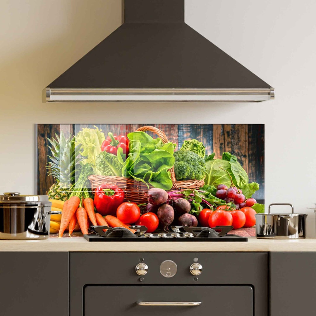 Kitchen Backsplash, Stove Back Cover, Tempered Glass Stove Backsplash ...