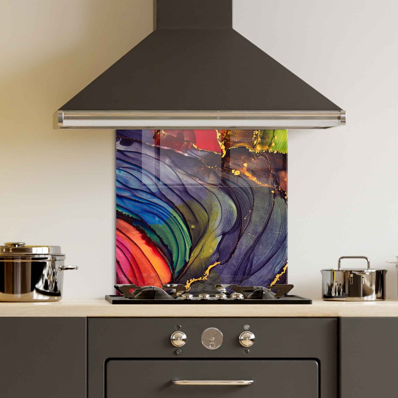 Kitchen Backsplash, Stove Back Cover, Tempered Glass Stove Backsplash ...