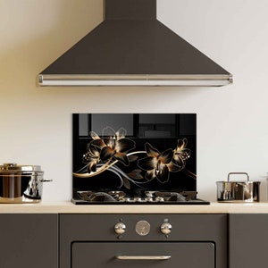 Kitchen Backsplash, Stove Back Cover, Tempered Glass Stove Backsplash ...