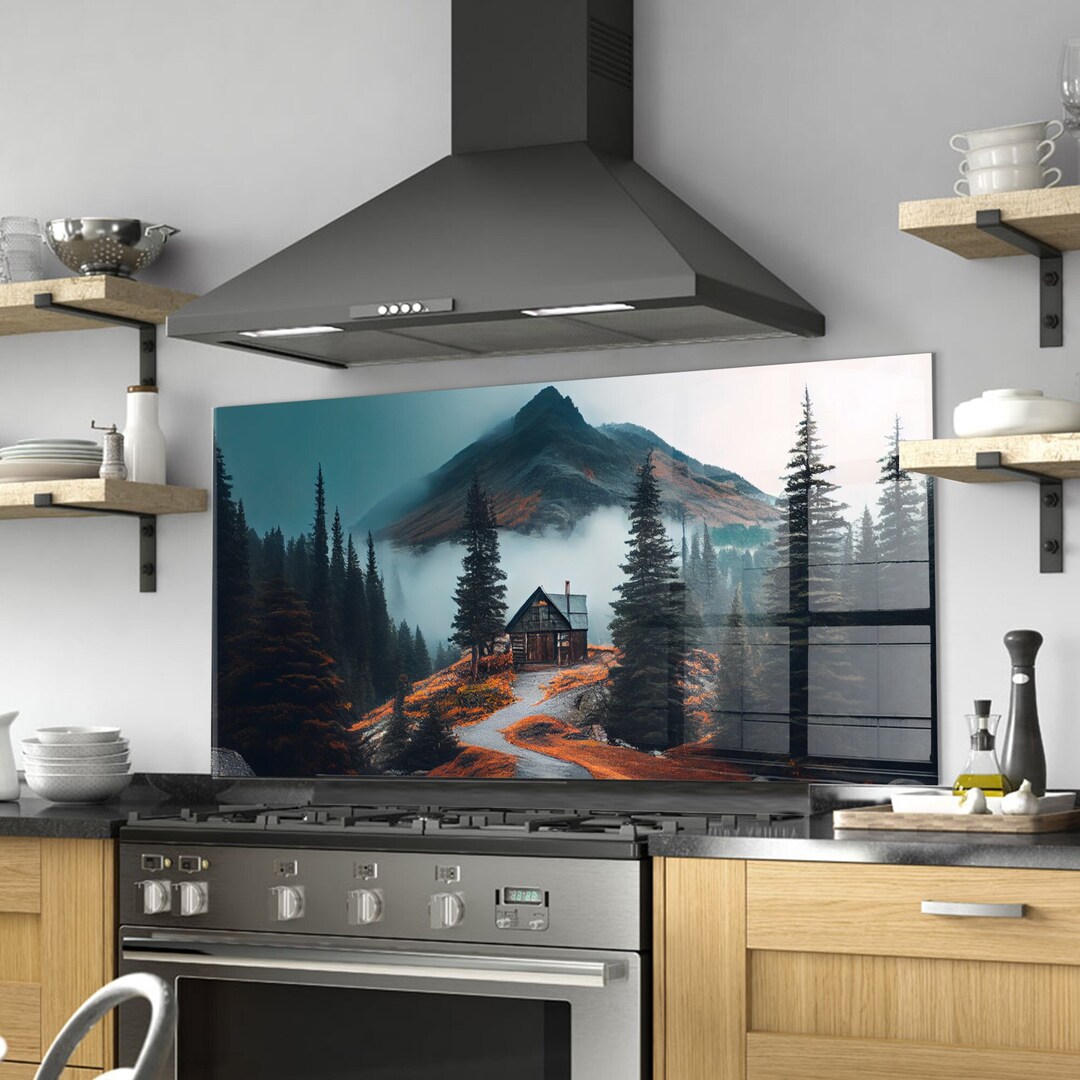 Tempered Glass Stove Backsplash Panel, Stove Back Cover, Kitchen Decor ...