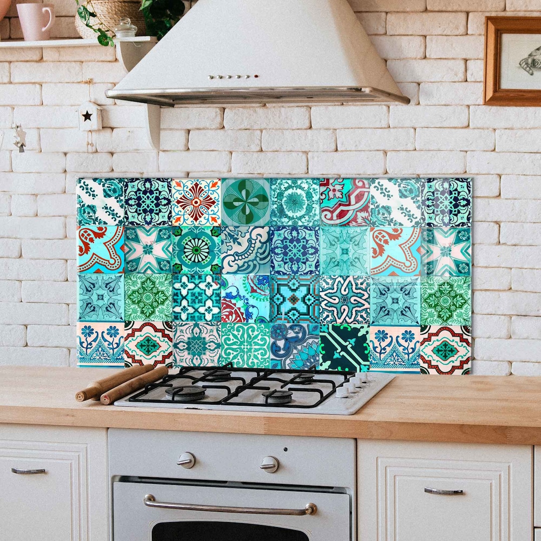 Kitchen Backsplash, Stove Back Cover, Tempered Glass Stove Backsplash ...