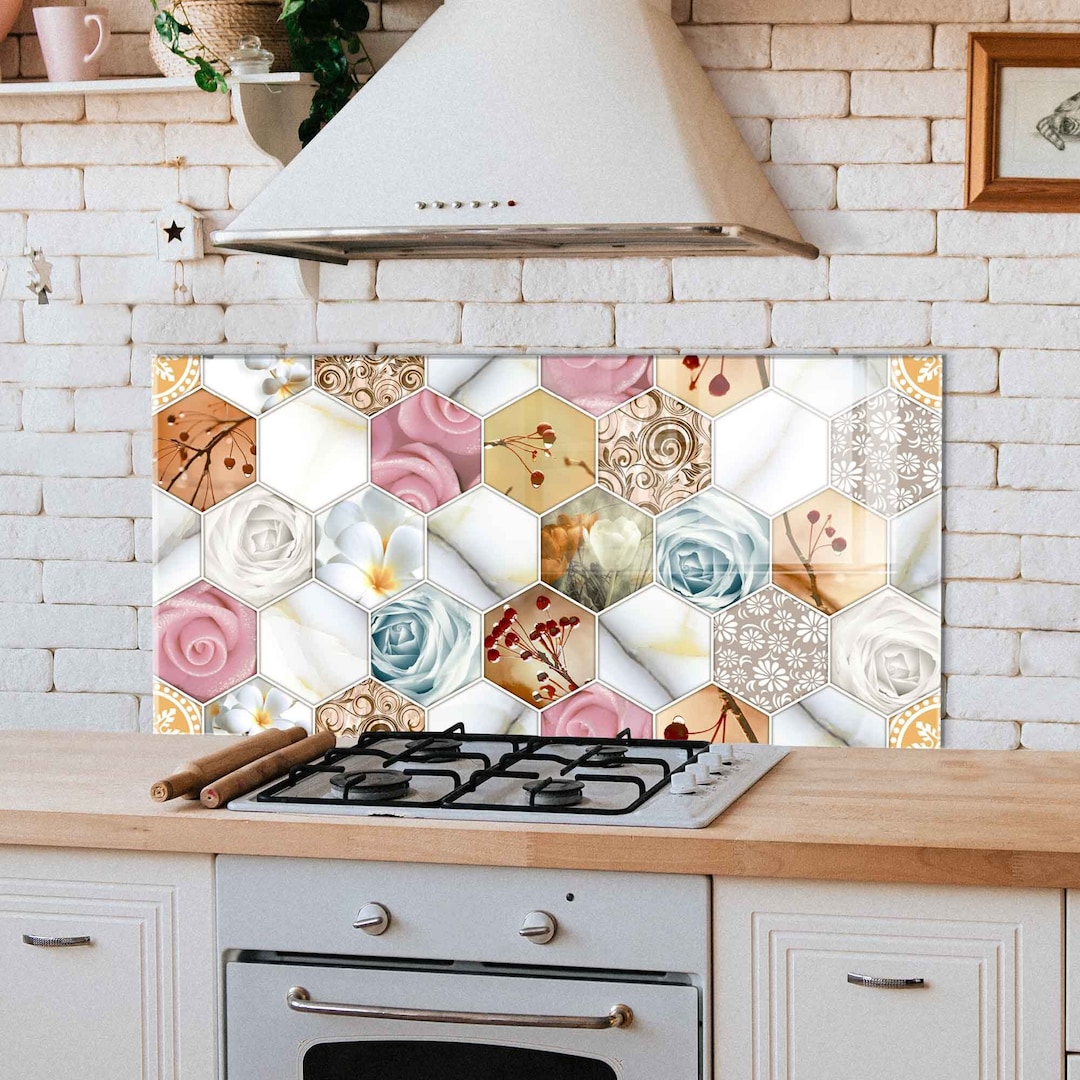 Kitchen Backsplash, Stove Back Cover, Tempered Glass Stove Backsplash ...