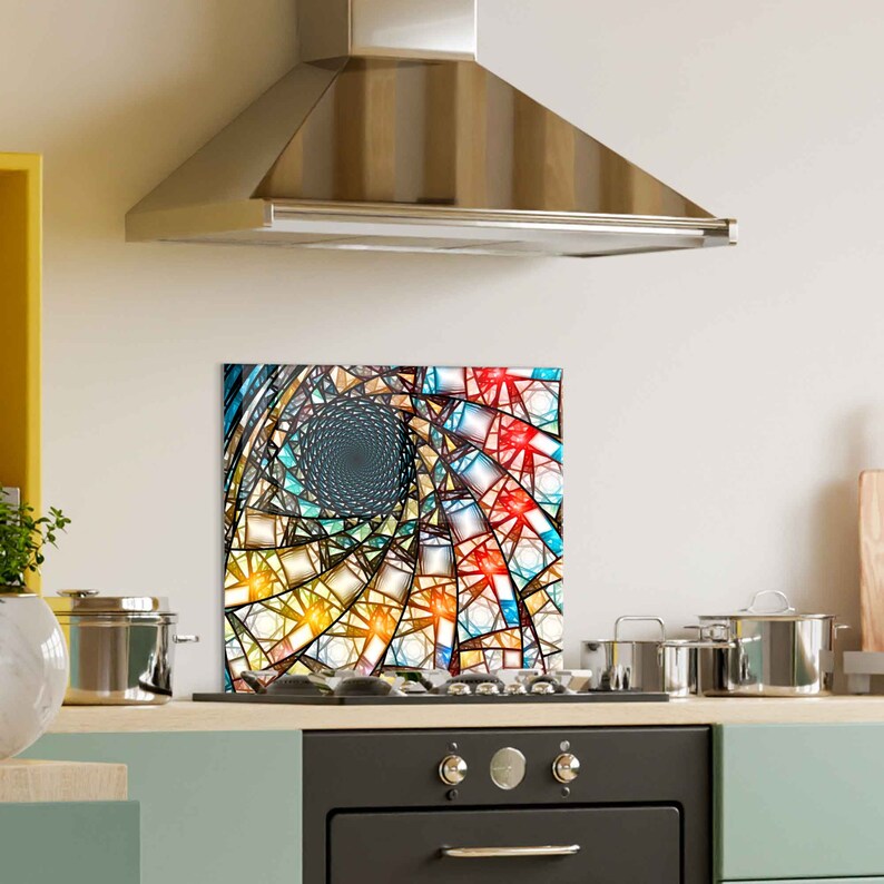 Kitchen Backsplash, Stove Back Cover, Tempered Glass Stove Backsplash ...