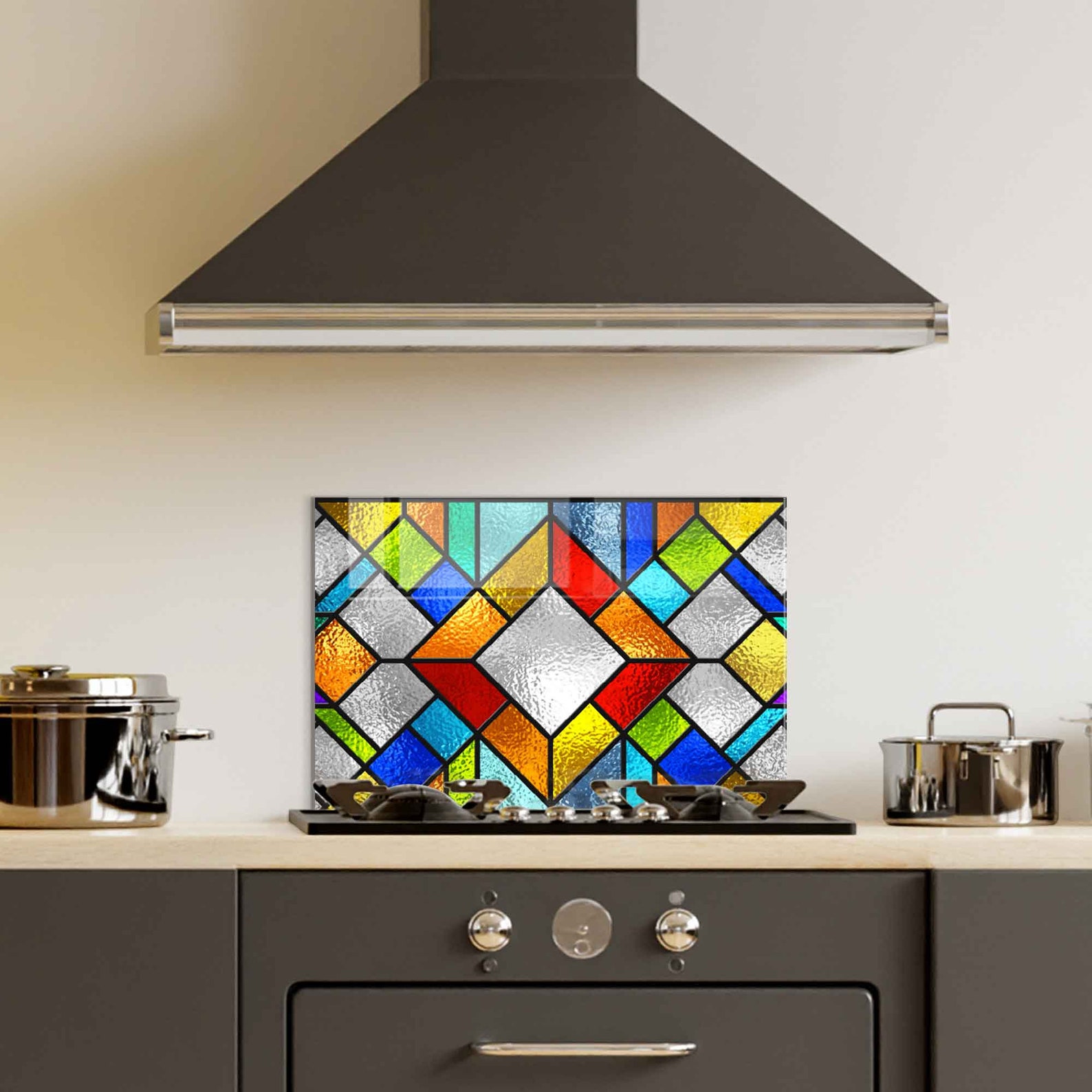Tempered Glass Stove Backsplash Panel, Stove Back Cover, Kitchen Decor ...