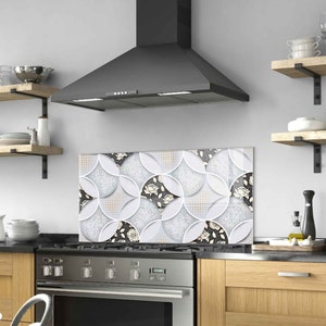 Kitchen Backsplash, Stove Back Cover, Tempered Glass Stove Backsplash ...