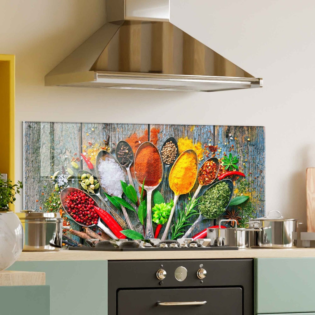 Kitchen Backsplash, Stove Back Cover, Tempered Glass Stove Backsplash ...