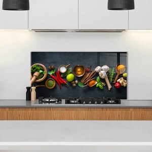 Kitchen Backsplash Wall Decor, Stove Backsplash Glass Panel, Glass Wall ...