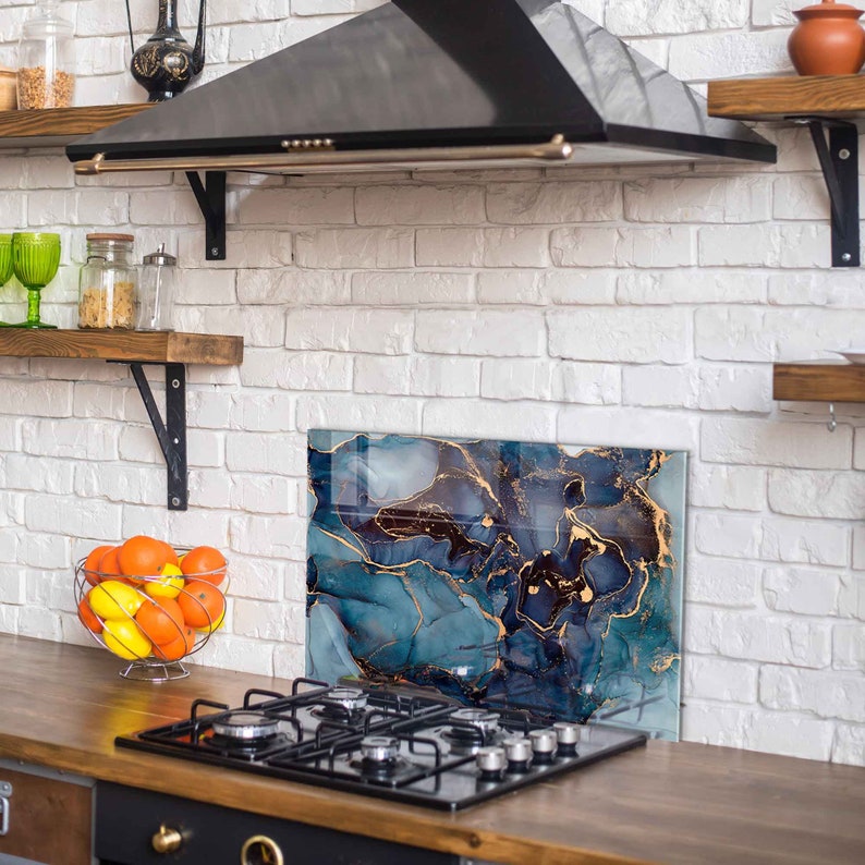 Tempered Glass Stove Backsplash Panel Stove Back Cover - Etsy