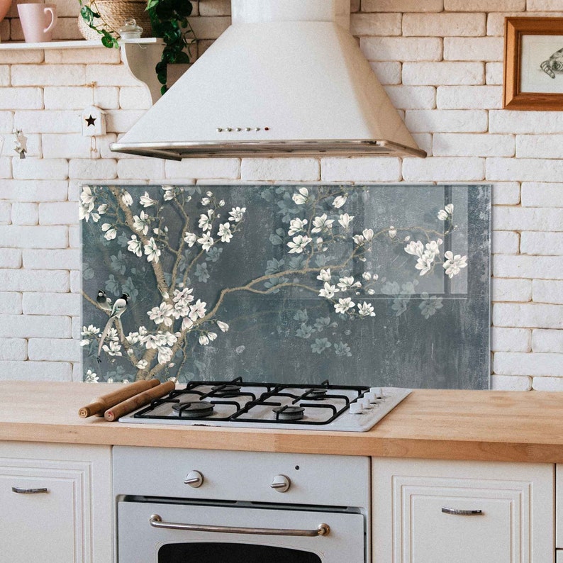 Tempered Glass Stove Backsplash Panel Stove Back Cover - Etsy