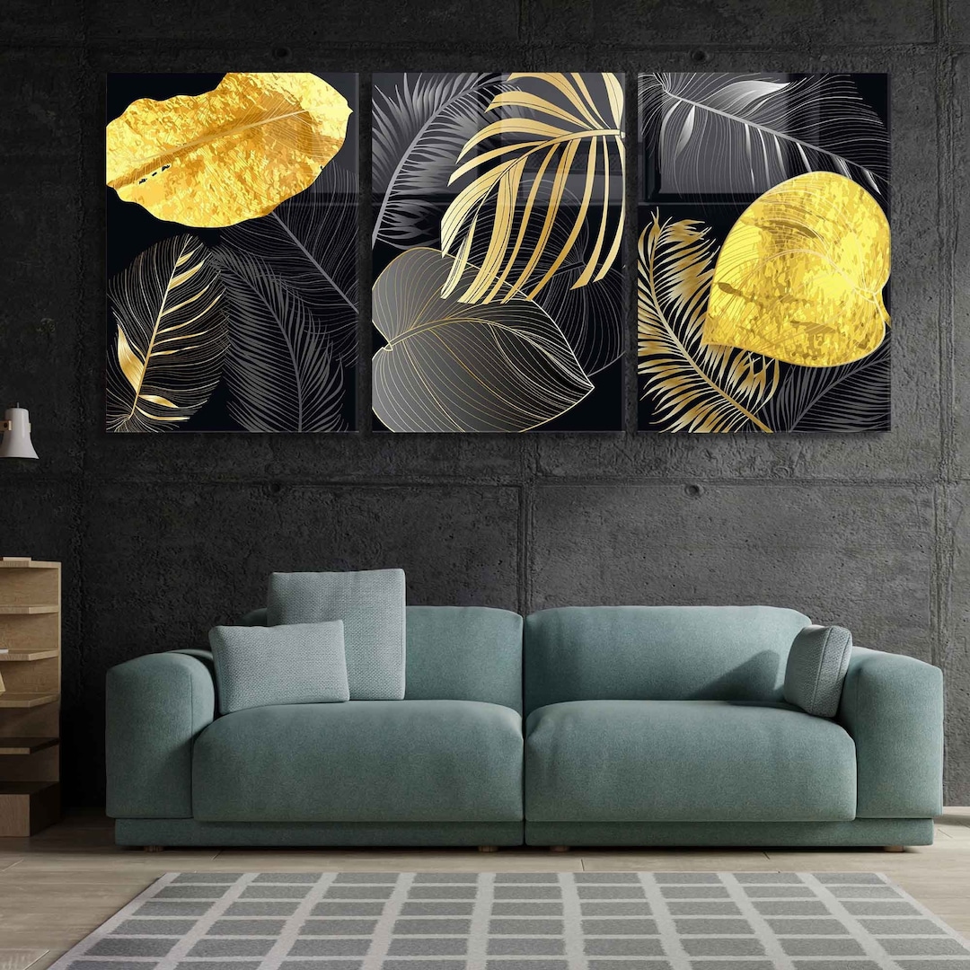 Set of 3 Tempered Glass Wall Art, Large Wall Art, Housewarming Gift ...
