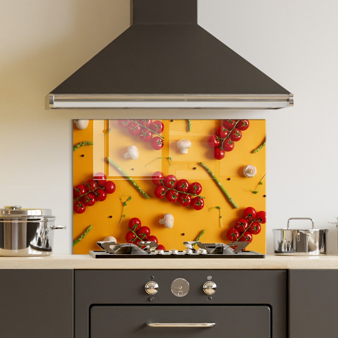 Tempered Glass Stove Backsplash Panel, Stove Back Cover, Kitchen Decor ...