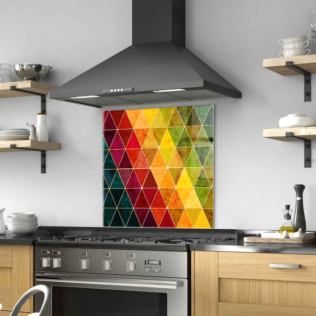 Kitchen Backsplash, Stove Back Cover, Tempered Glass Stove Backsplash ...