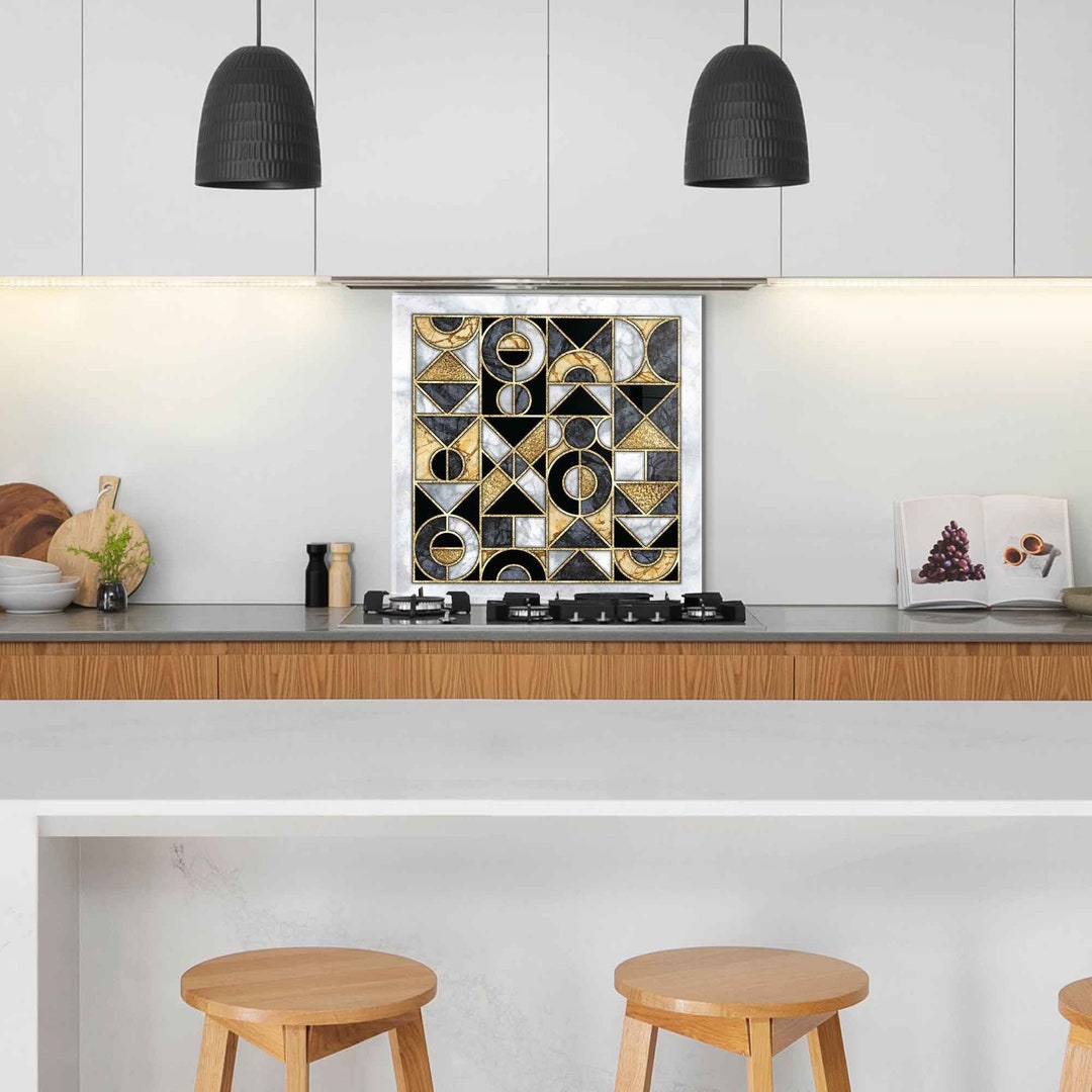 Kitchen Backsplash, Stove Back Cover, Tempered Glass Stove Backsplash ...