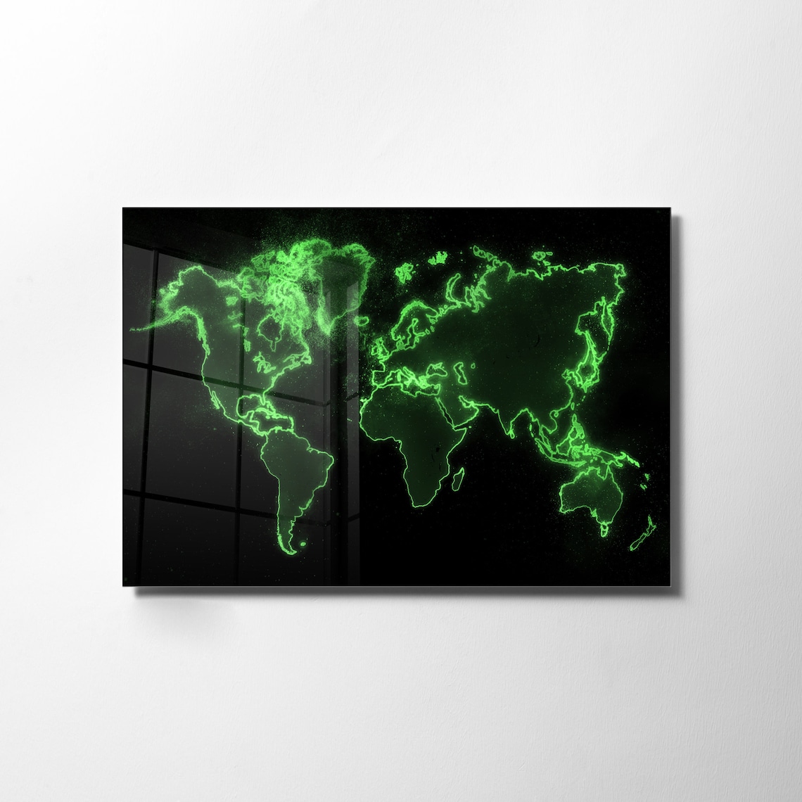 World Map Tempered Glass Wall Art Extra Large Wall Art - Etsy