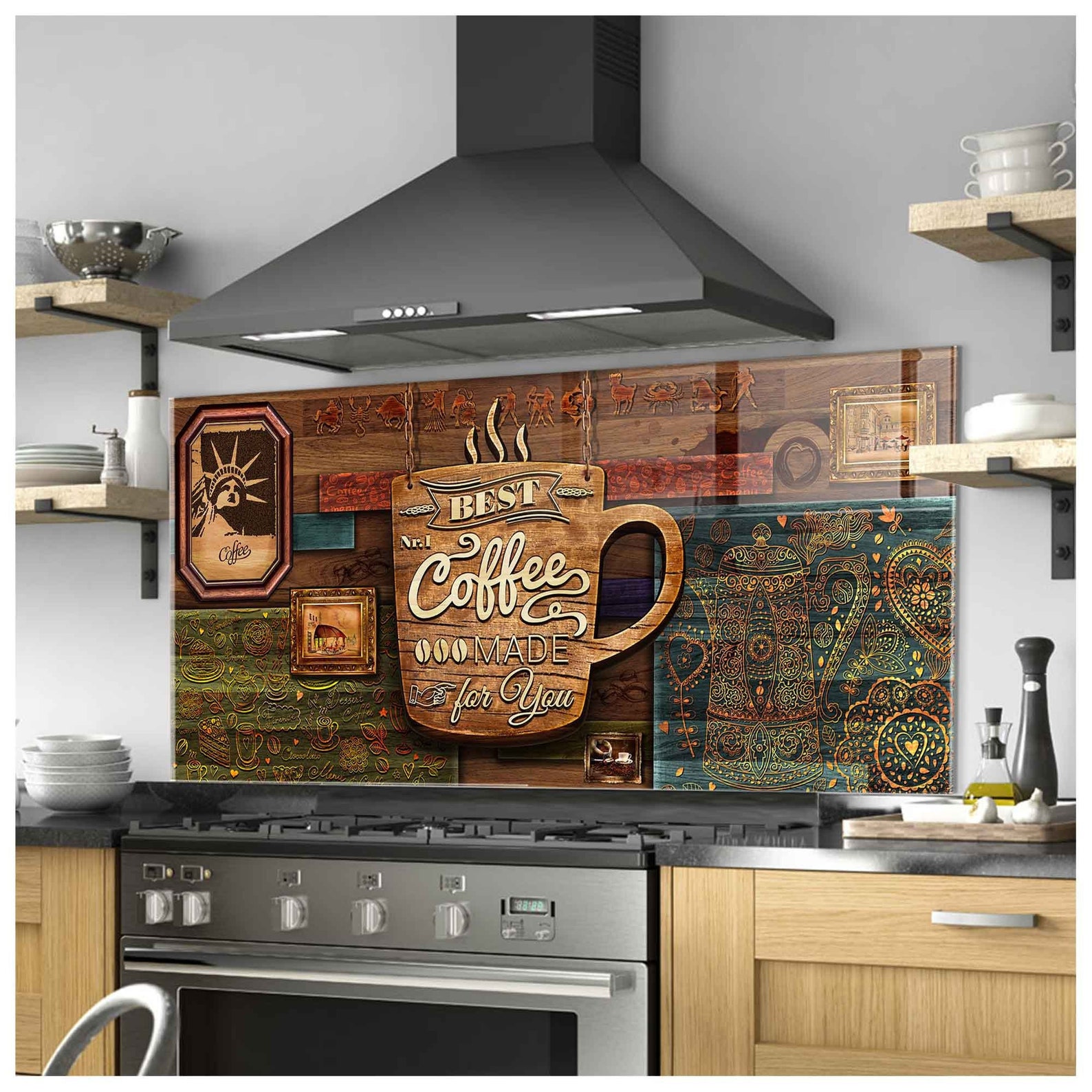 Tempered Glass Stove Backsplash Panel Stove Back Cover - Etsy
