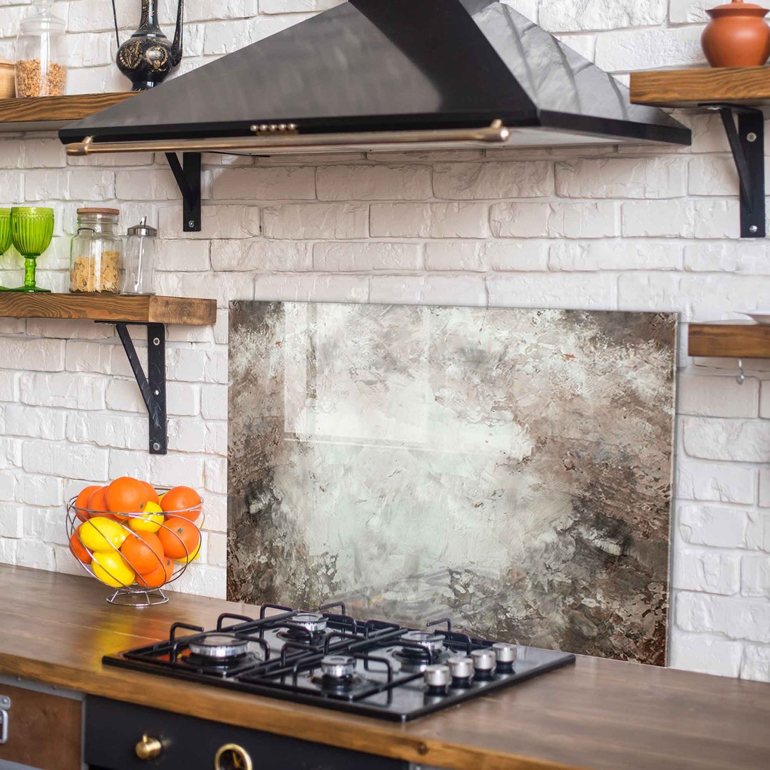 Tempered Glass Stove Backsplash Panel, Stove Back Cover, Kitchen Decor ...