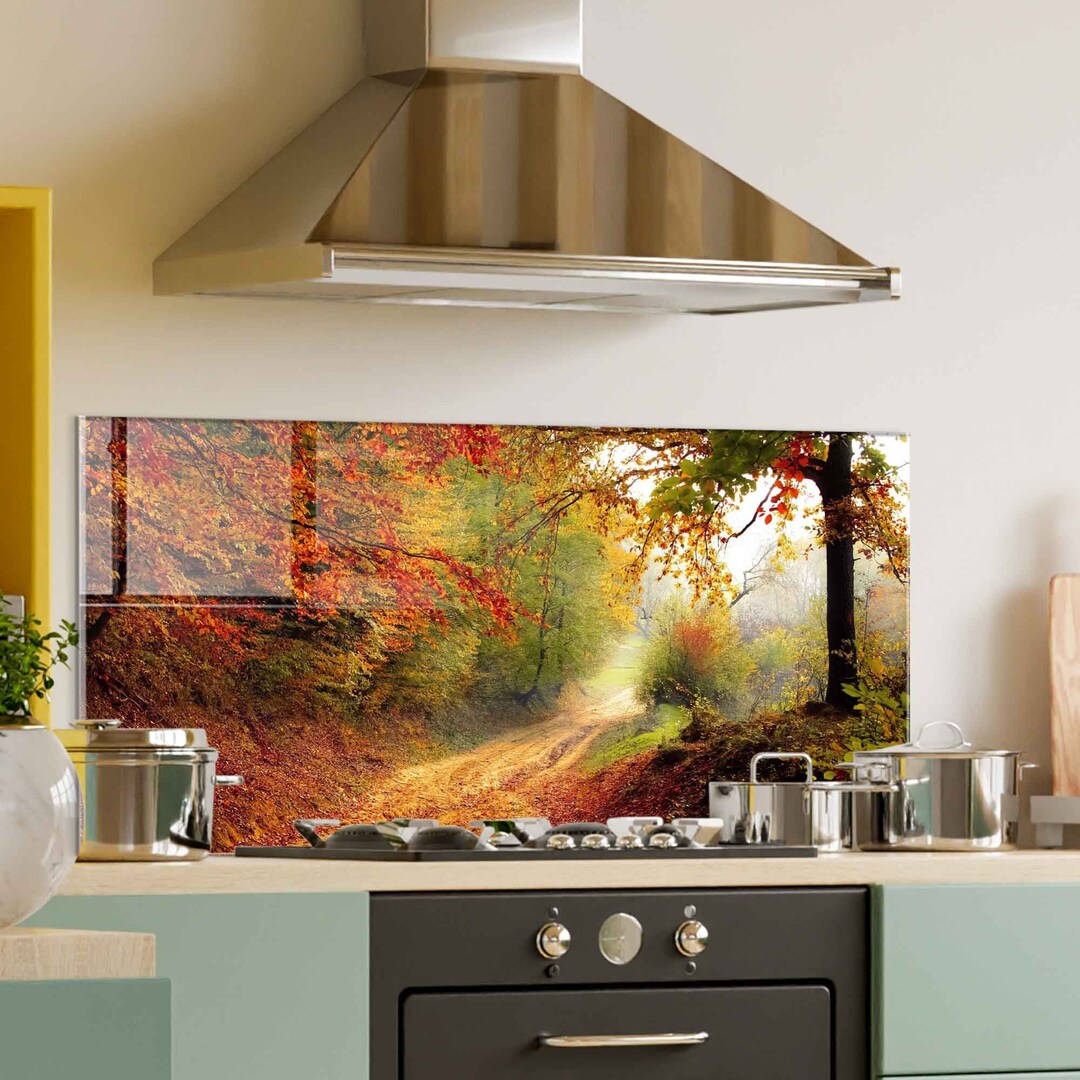 Kitchen Backsplash, Stove Back Cover, Tempered Glass Backsplash ...