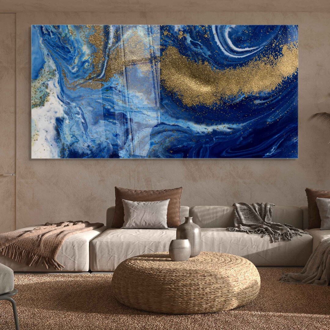 Tempered Glass Wall Art, Extra Large Wall Decor, Living Room Home Decor ...