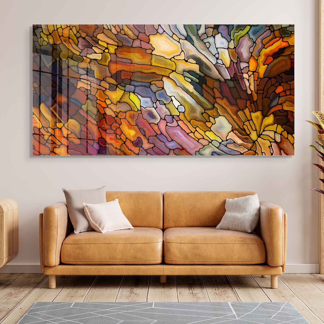 Tempered Glass Wall Art, Extra Large Wall Decor, Living Room Home Decor ...