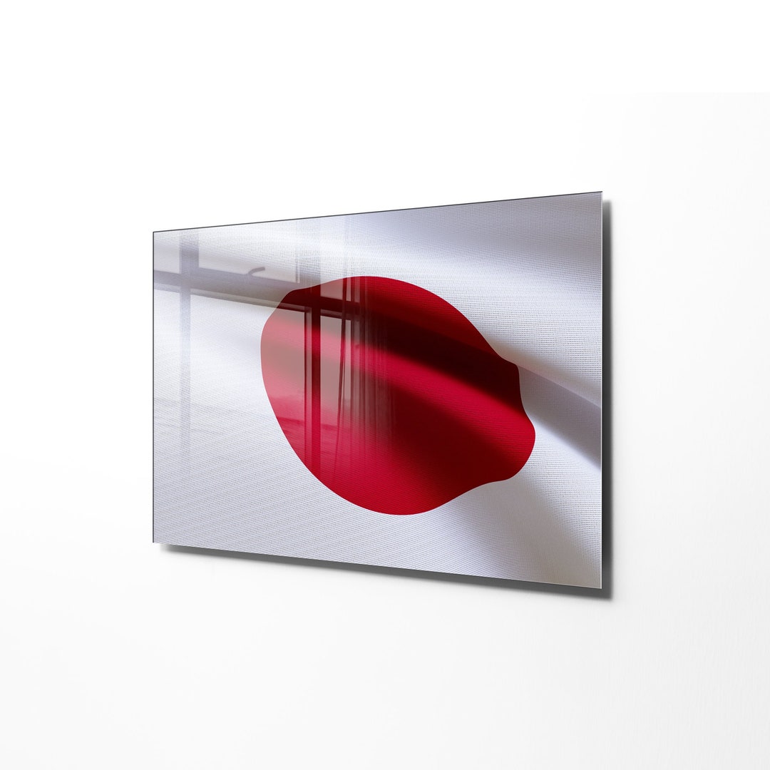 Japan Flag Tempered Glass Wall Art, Japanese Decor, Japanese Art, Asian ...