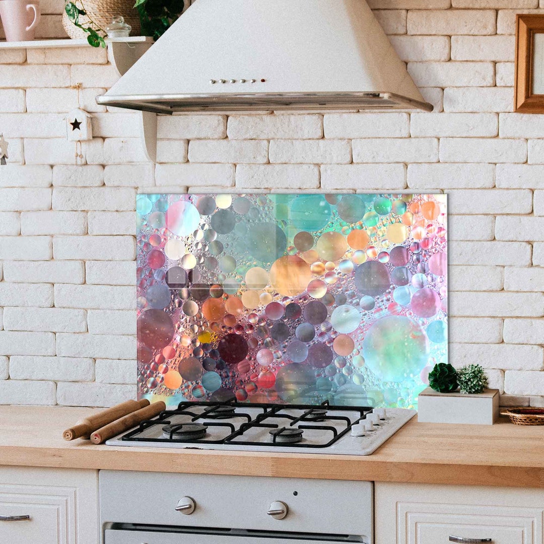 Tempered Glass Stove Backsplash Panel, Stove Back Cover, Kitchen Decor ...