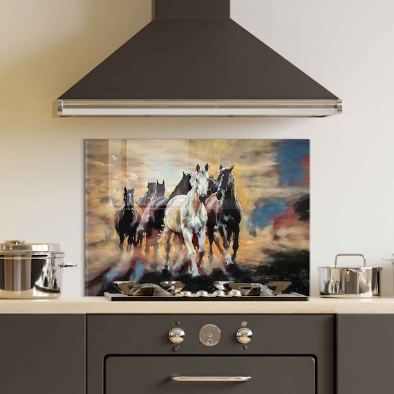 Tempered Glass Stove Backsplash Panel Stove Back Cover - Etsy