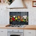 Kitchen Backsplash Wall Decor, Stove Backsplash Glass Panel, Glass Wall ...