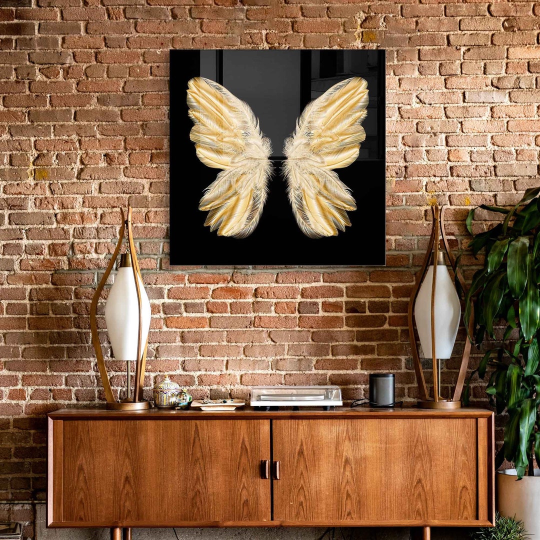 Tempered Glass Wall Art, Butterfly Wing Wall Art Decor, Large Wall Art ...