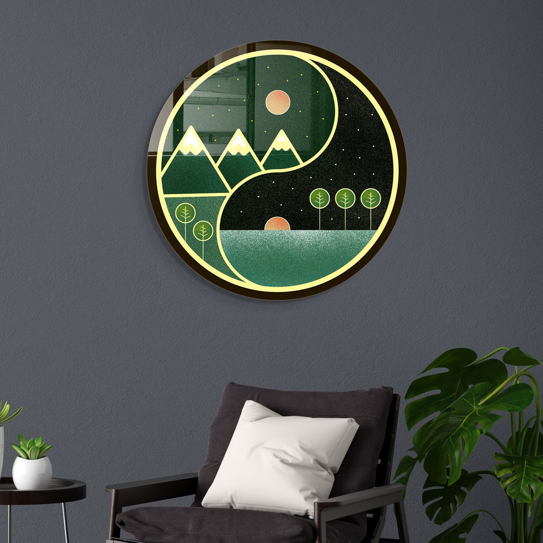 Yin Yang Wall Art, Wall Decor Living Room Modern, Extra Large Wall Art ...