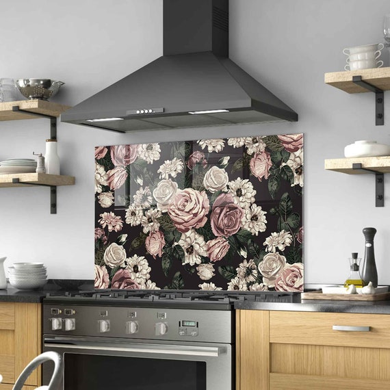 Tempered Glass Stove Backsplash Panel Stove Back Cover - Etsy