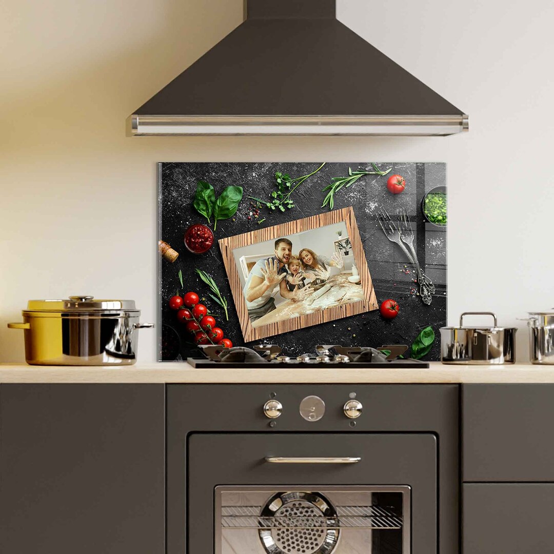 Personalized Backsplash Panel, Tempered Glass Splashback, Stove Back ...