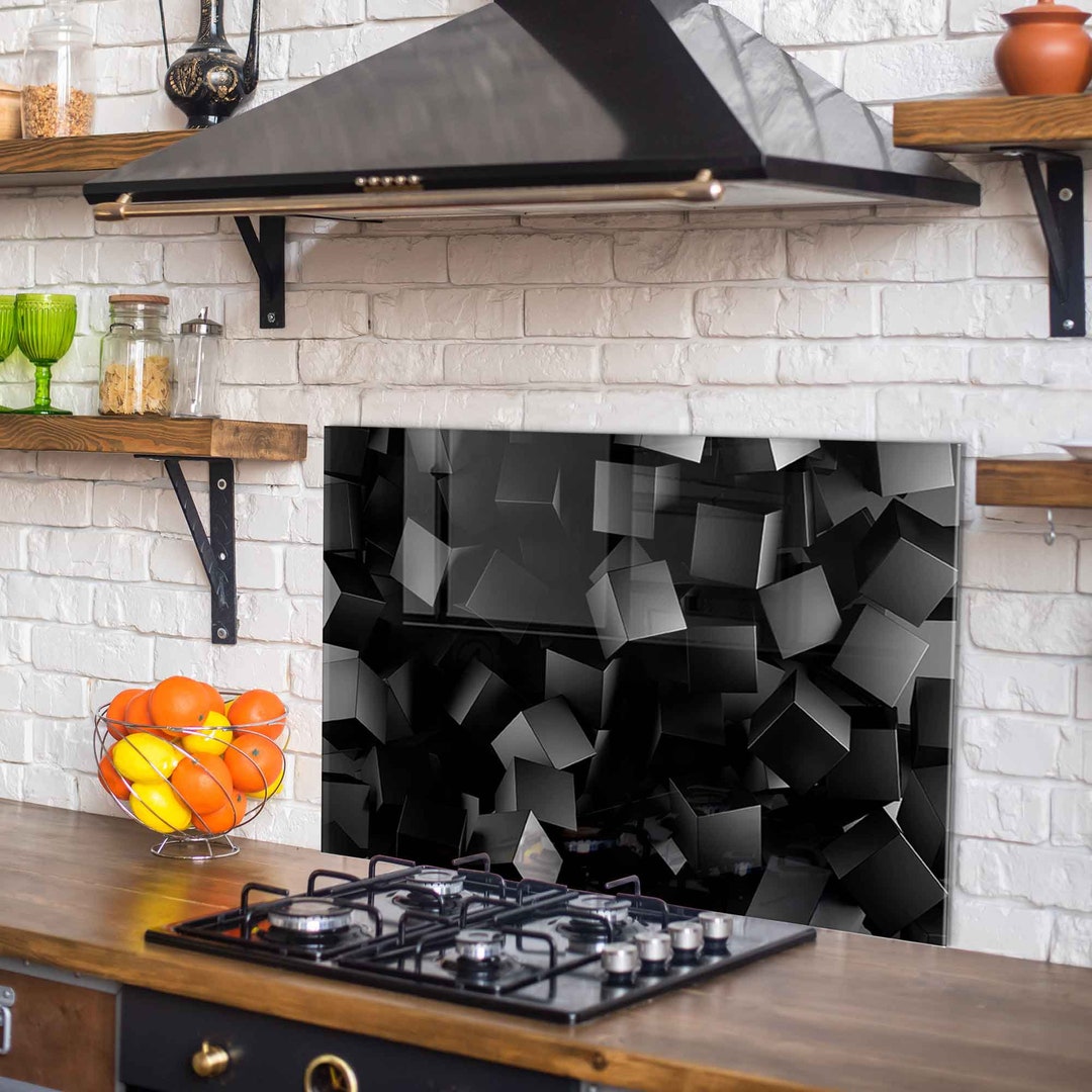 Tempered Glass Stove Backsplash Panel, Stove Back Cover, Kitchen Decor ...