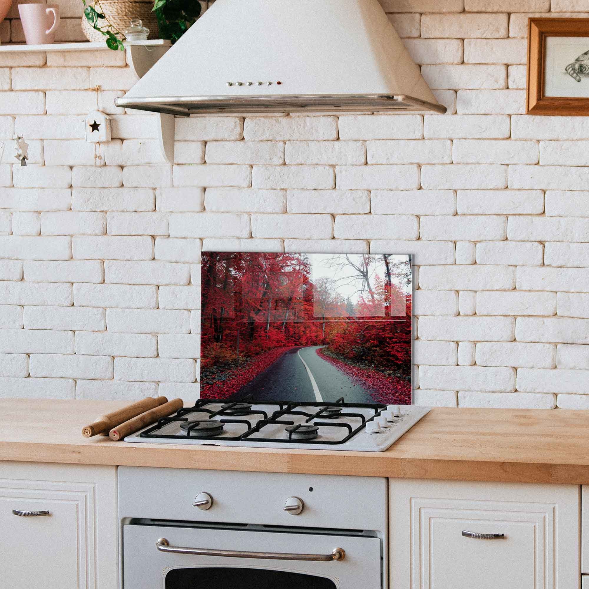 Tempered Glass Backsplash Behind Stove Angel Oak Forest Tempered Glass ...