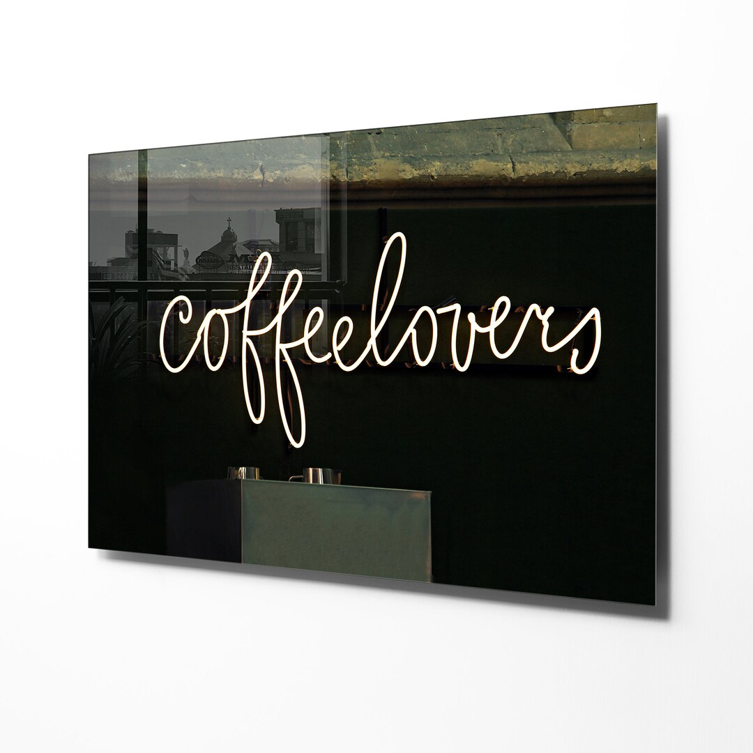 Coffee Lovers Decor, Tempered Glass Wall Art, Kitchen Decor, Restaurant ...