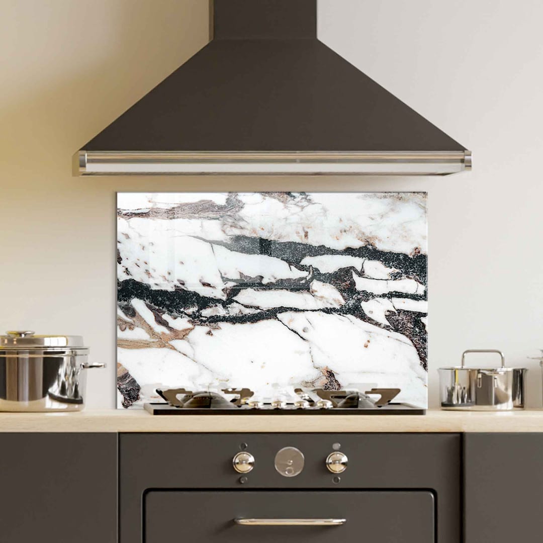 Tempered Glass Stove Backsplash Panel, Stove Back Cover, Kitchen Decor ...