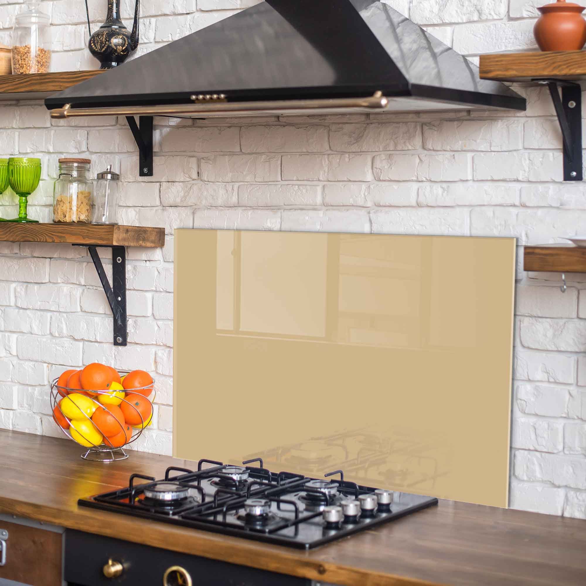 Cream Glass Backsplash