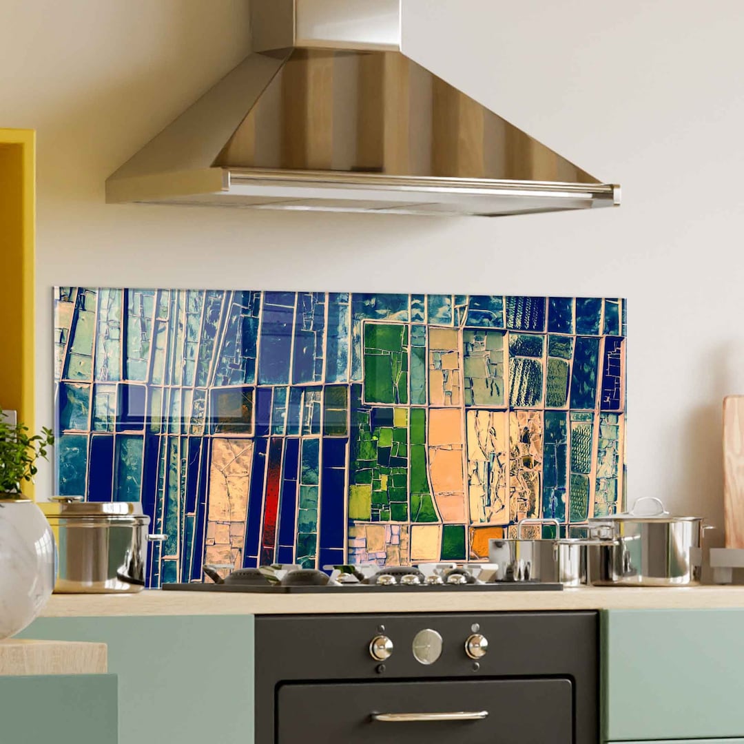 Stove Backsplash Glass Panel Kitchen Wall Decor Stove Top - Etsy