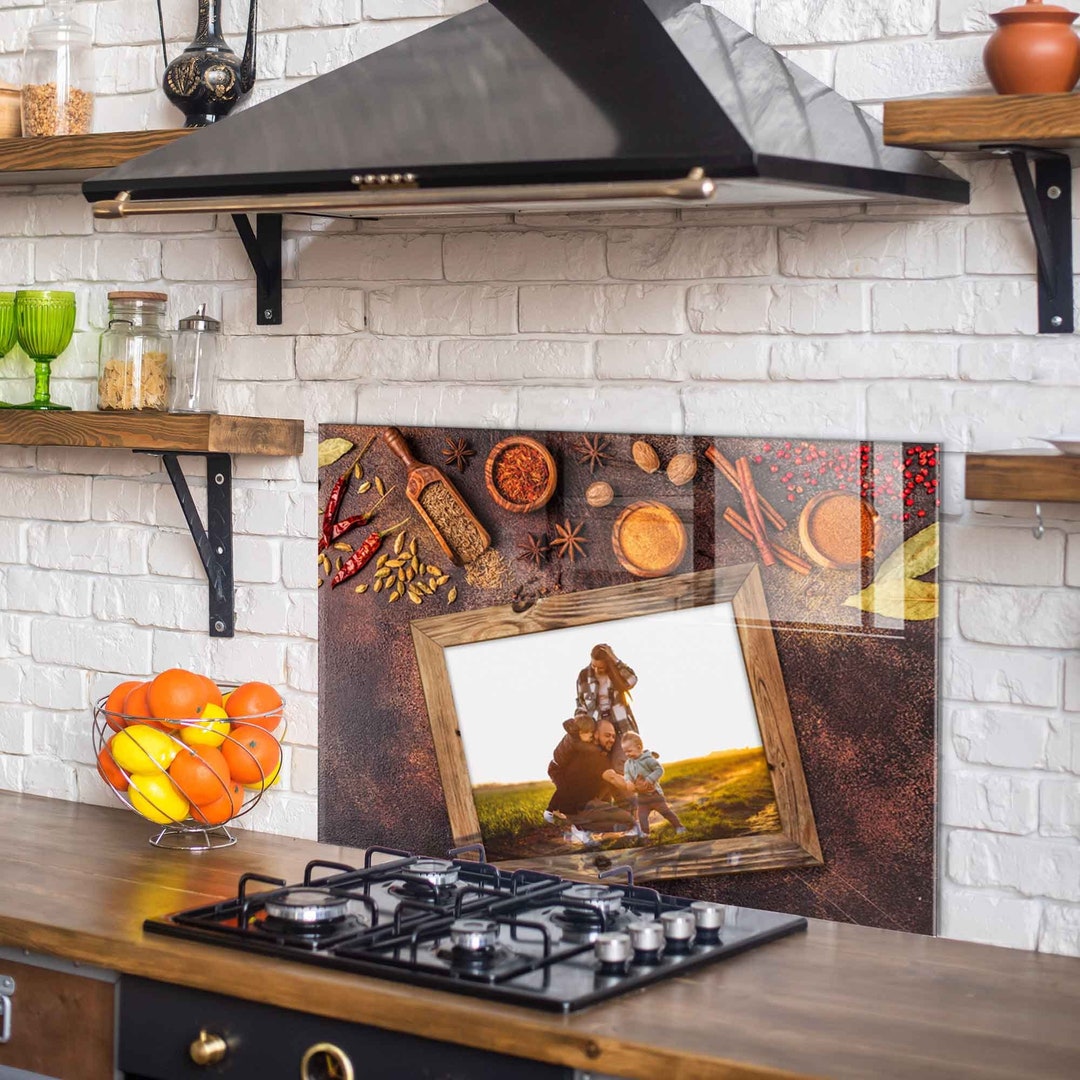 Personalized Backsplash Panel, Tempered Glass Splashback, Stove Back ...