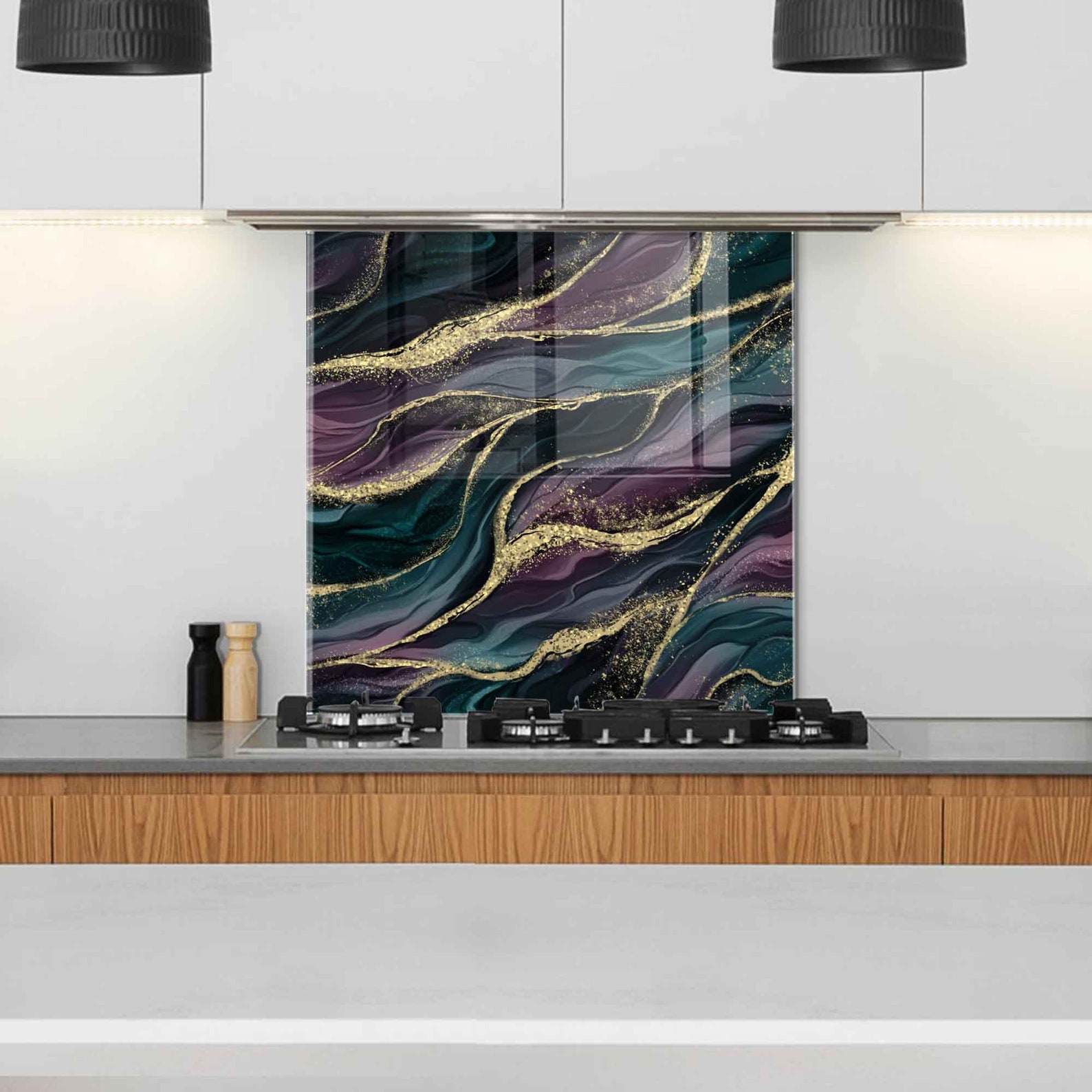 Kitchen Backsplash, Tempered Glass Stove Backsplash Panel, Stove Back ...