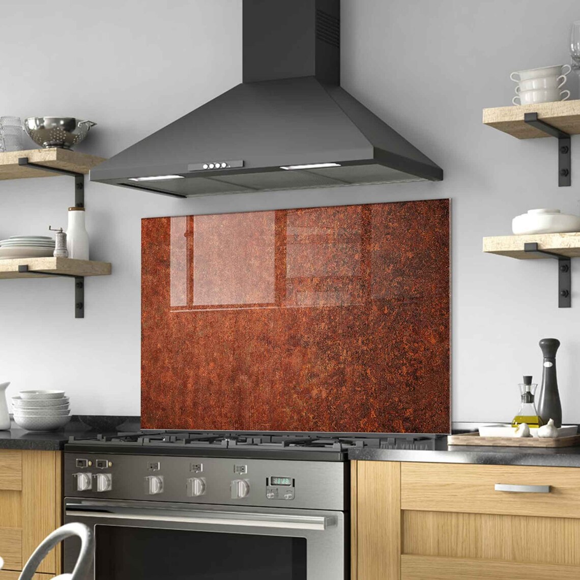 Tempered Glass Stove Backsplash Panel, Stove Back Cover, Kitchen Decor ...