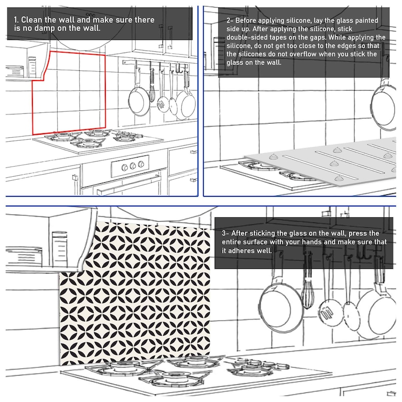 Stove Backsplash Glass Panel Kitchen Wall Decor Stove Top - Etsy