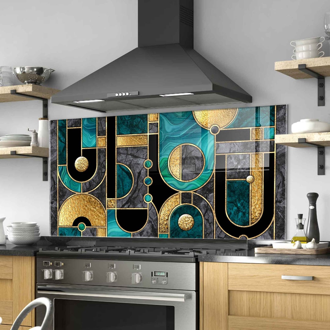 Kitchen Backsplash, Stove Back Cover, Tempered Glass Stove Backsplash ...