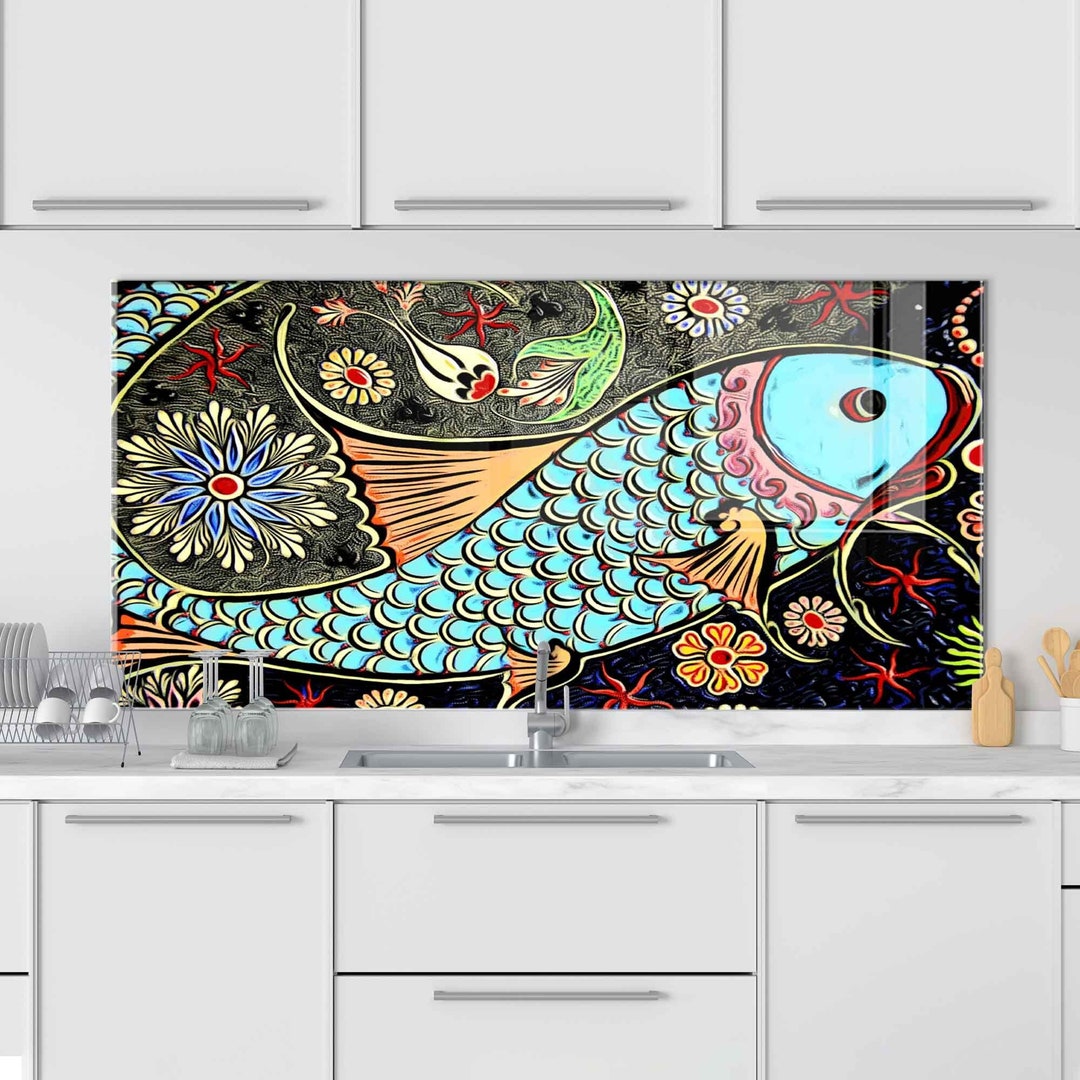 Kitchen Backsplash, Stove Back Cover, Tempered Glass Stove Backsplash ...