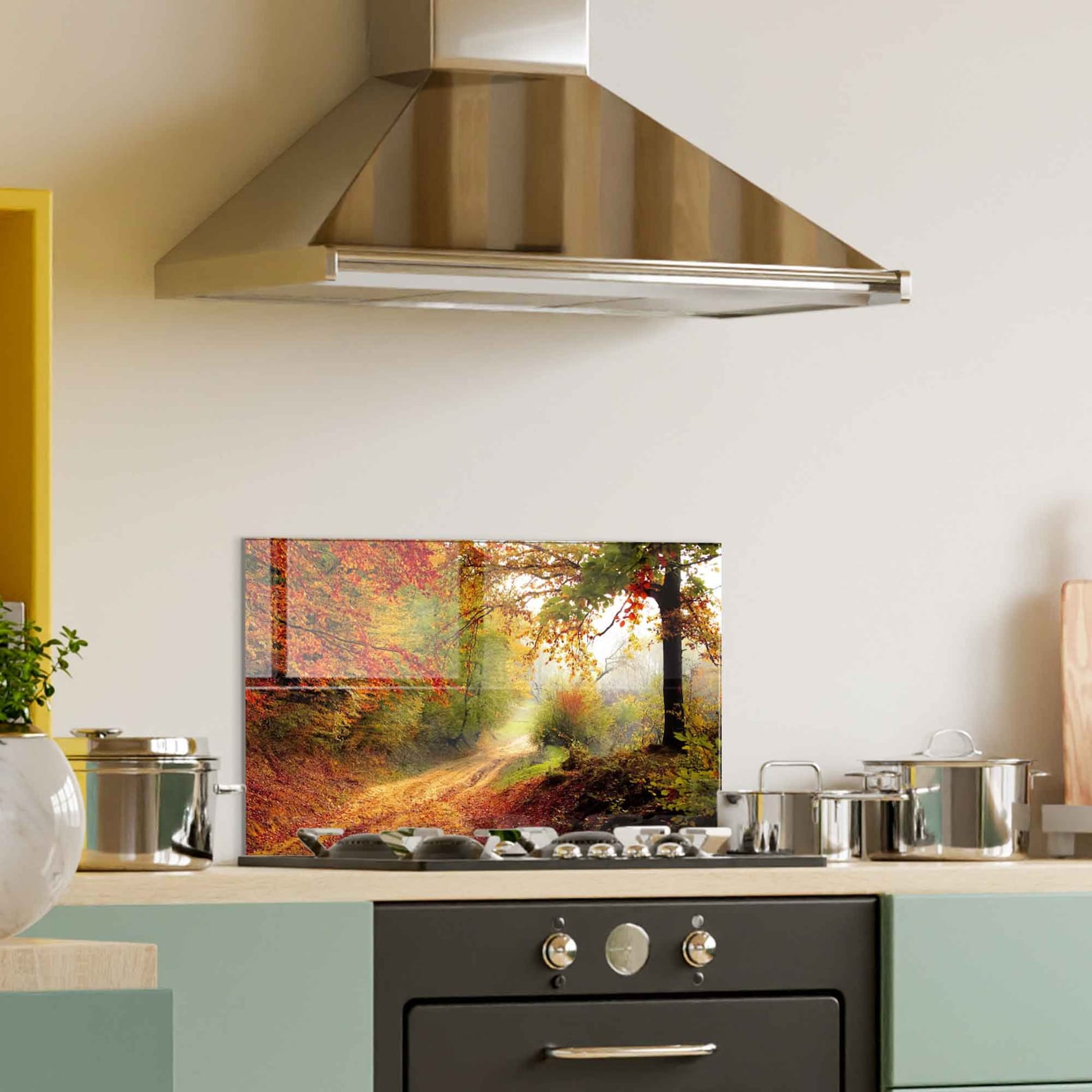 Kitchen Backsplash, Stove Back Cover, Tempered Glass Backsplash ...