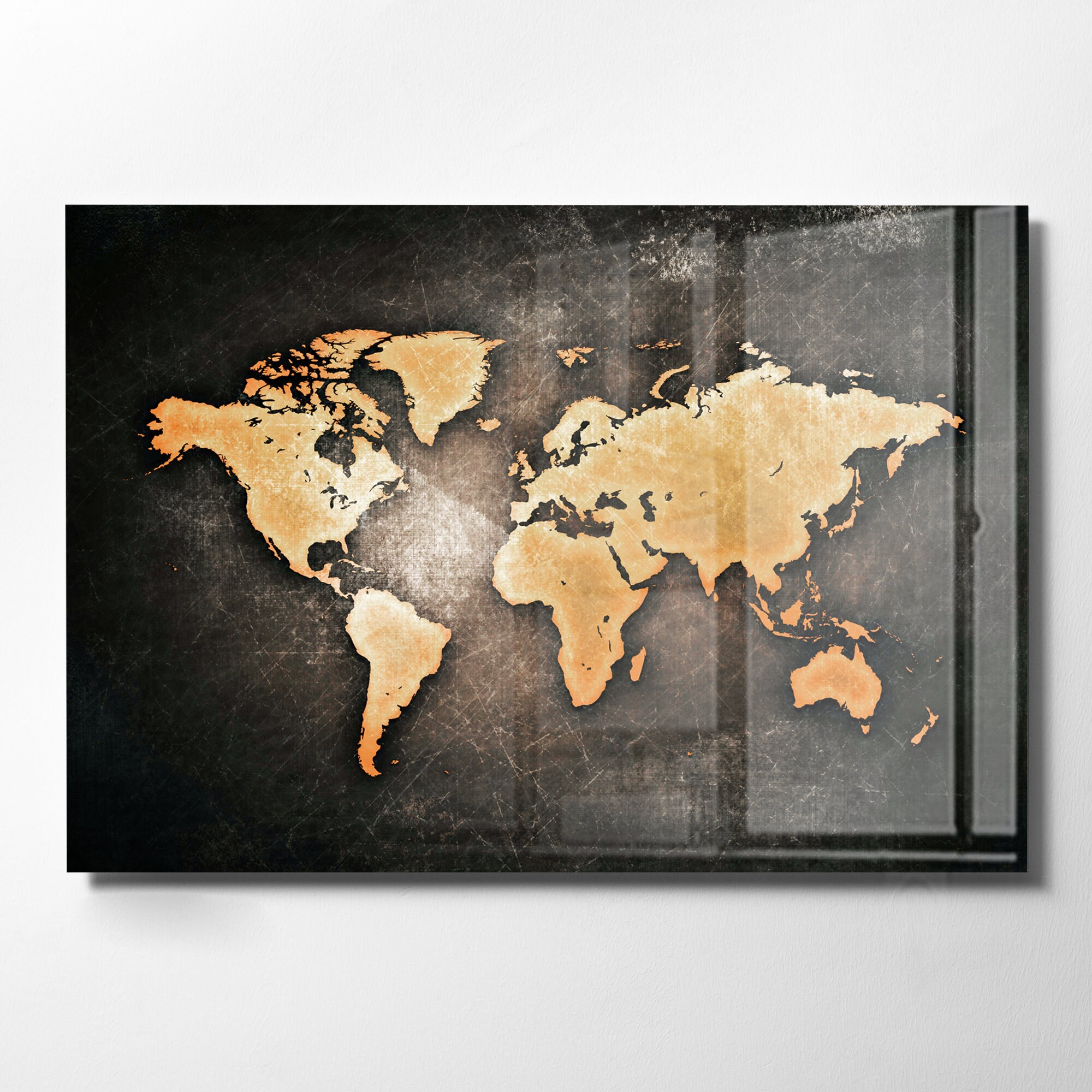 World Map Tempered Glass Wall Art Extra Large Wall Art - Etsy